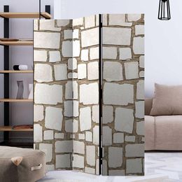 Pharao24.de Paravent mit Stein - Mauer Motiv 3 oder 5 Elemente a 45 cm