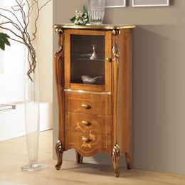 Pharao24.de Wohnzimmer Schrank in Nussbaumfarben 120 cm hoch