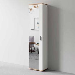 Pharao24.de Dielenschrank mit Spiegel in modernem Design 196 cm hoch