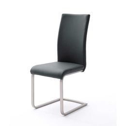 Pharao24.de Schwarze Freischwinger aus Edelstahl modern (4er Set)