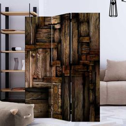 Pharao24.de Spanische Wand in Altholz Bretter Optik Landhausstil