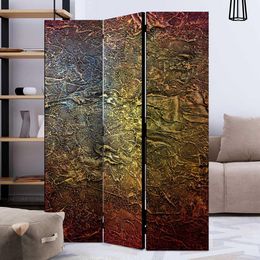 Pharao24.de Raumteiler Metalloptik in Bunt Leinwand und Holz