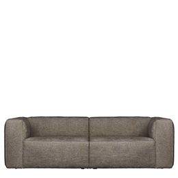 Pharao24.de Wohnzimmer Sofa in Beigegrau meliert Strukturstoff Bezug