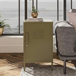 Pharao24.de Metall Kommode in Oliv Gr&uuml;n Front in Spind Optik