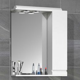 Pharao24.de Spiegelschrank Bad weiss modern mit LED Beleuchtung 60 cm breit