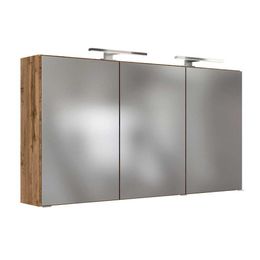 Pharao24.de Lichtspiegelschrank in Wildeichefarben 120 cm breit