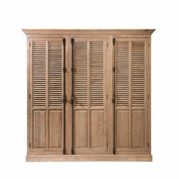 Pharao24.de Kleiderschrank aus Eiche mit Antik Finish abschlie&szlig;bar
