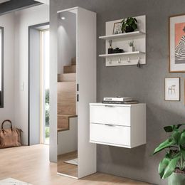 Pharao24.de Garderobe Flur Dielenm&ouml;belset Front Hochglanz - 191 cm hoch (dreiteilig)