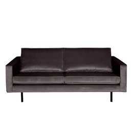 Pharao24.de Retro Sofa in Anthrazit Samtbezug