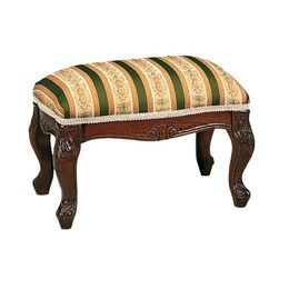 Pharao24.de Fu&szlig;hocker im Barock Design Beige Gr&uuml;n gestreift