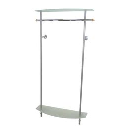 Pharao24.de Garderobe aus verchromtem Metall Glas Hutablage
