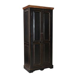 Pharao24.de Shabby Kleiderschrank in Schwarz 80 cm