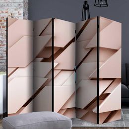 Pharao24.de Raum Trennwand in Rosa und Braun abstraktem Muster