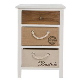Pharao24.de Bettkommode Landhaus mit drei Schubladen 57 cm hoch
