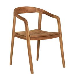 Pharao24.de Balkonstuhl Outdoor St&uuml;hle mit Armlehnen aus Teak Massivholz