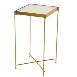 Pharao24.de Beistelltisch Metall Glas in modernem Design quadratischer Tischplatte
