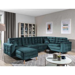 Pharao24.de Wohnlandschaft Ecksofa mit Schlaffunktion und Bettkasten