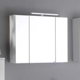 Pharao24.de Bad Spiegelschrank in Wei&szlig; 3D Effekt