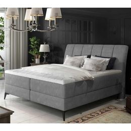 Pharao24.de Boxbett Bett Funktion in Grau aus Chenillegewebe