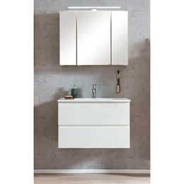 Pharao24.de Badm&ouml;bel mit Becken und Spiegelschrank 80 cm breit (zweiteilig)