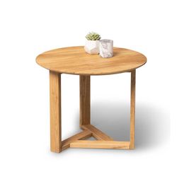Pharao24.de Beistelltisch Couchtisch in runder Form aus Wildeiche Massivholz