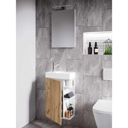 Pharao24.de Waschplatz inklusive Becken in modernem Design 40 cm breit (zweiteilig)