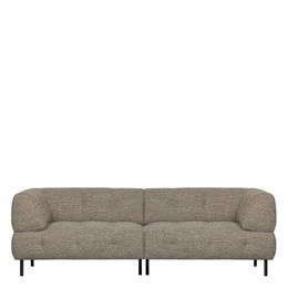 Pharao24.de Dreisitzer Couch Strukturstoff in Hellbraun meliert 245 cm breit