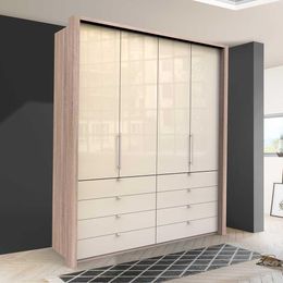 Pharao24.de Kompakter Kleiderschrank mit Faltt&uuml;ren und Schubladen modern