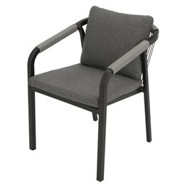 Pharao24.de Balkonstuhl Outdoor Stuhl in Anthrazit mit Gestell aus Metall (4er Set)