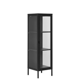 Pharao24.de Stauraumvitrine Wohnzimmerschrank aus Stahl in Schwarz
