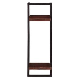 Pharao24.de Teak Echtholz Regal in Schwarz und Holz antik Kolonialstil