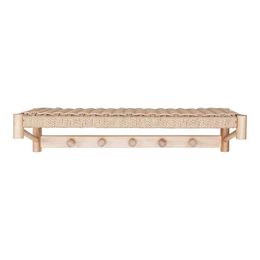 Pharao24.de Garderobe Massivholz aus Pappel Hutablage und 5 Haken