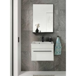 Pharao24.de Waschplatz Set in Wei&szlig; Hochglanz G&auml;ste WC (zweiteilig)