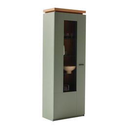 Pharao24.de Wohnzimmer Schrank Stauraumvitrine mit LED Beleuchtung und Glast&uuml;r