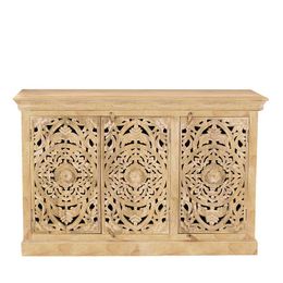 Pharao24.de Esszimmer Sideboard in Mangobaum Sandfarben Vintage Look