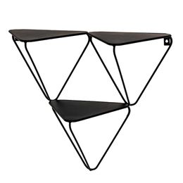 Pharao24.de Dreieck Regale aus Metall Schwarz lackiert (2er Set)