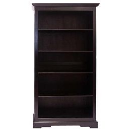 Pharao24.de B&uuml;cherregal in Schwarzbraun Akazie Massivholz