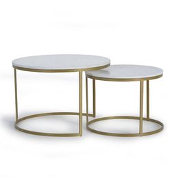 Pharao24.de Couchtische Sofatische aus Marmor und Metall (zweiteilig)