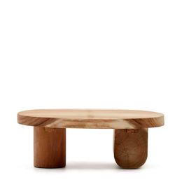 Pharao24.de Wohnzimmer Massivholztisch in Naturfarben 90 cm breit - 33 cm hoch