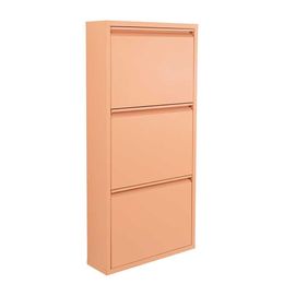Pharao24.de Schuhklappenschrank Metall in Terracotta die Wandmontage