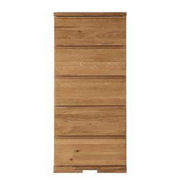 Pharao24.de Hohe Kommode mit f&uuml;nf Schubladen Wildeiche Massivholz ge&ouml;lt 50x110x40 cm Pharao24