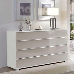 Pharao24.de Kommode Sideboard mit vier Schubladen in Wei&szlig;