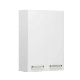 Pharao24.de Badschrank Wandschrank mit Dreht&uuml;ren in Wei&szlig;