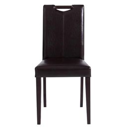 Pharao24.de Stuhl Set Esszimmer aus Kunstleder Gestell aus Massivholz (2er Set)