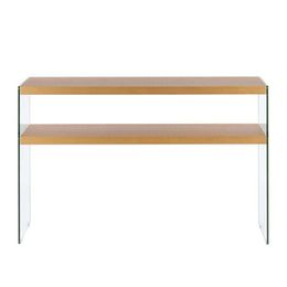 Pharao24.de Konsolen Tisch in Goldfarben MDF und Glas