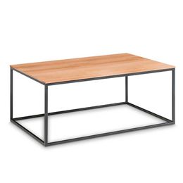Pharao24.de Wohnzimmer Couchtisch aus Kernbuche Massivholz und Metall 100 cm breit
