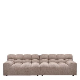 Pharao24.de Sofa Couch mit Armlehnen aus meliertem Webstoff