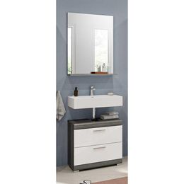 Pharao24.de G&auml;ste WC Badm&ouml;bel in modernem Design Spiegel (zweiteilig)