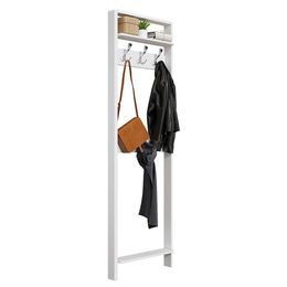 Pharao24.de Massivholzgarderobe in Wei&szlig; die Wandmontage