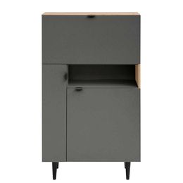 Pharao24.de Highboard Wohnzimmer Schrank mit Klappe und Dreht&uuml;ren